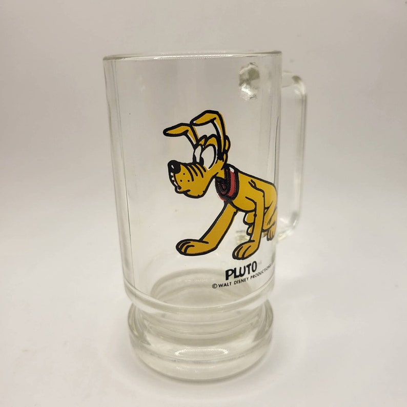 Vintage Pluto Walt Disney Glass Mug 1960s - Etsy