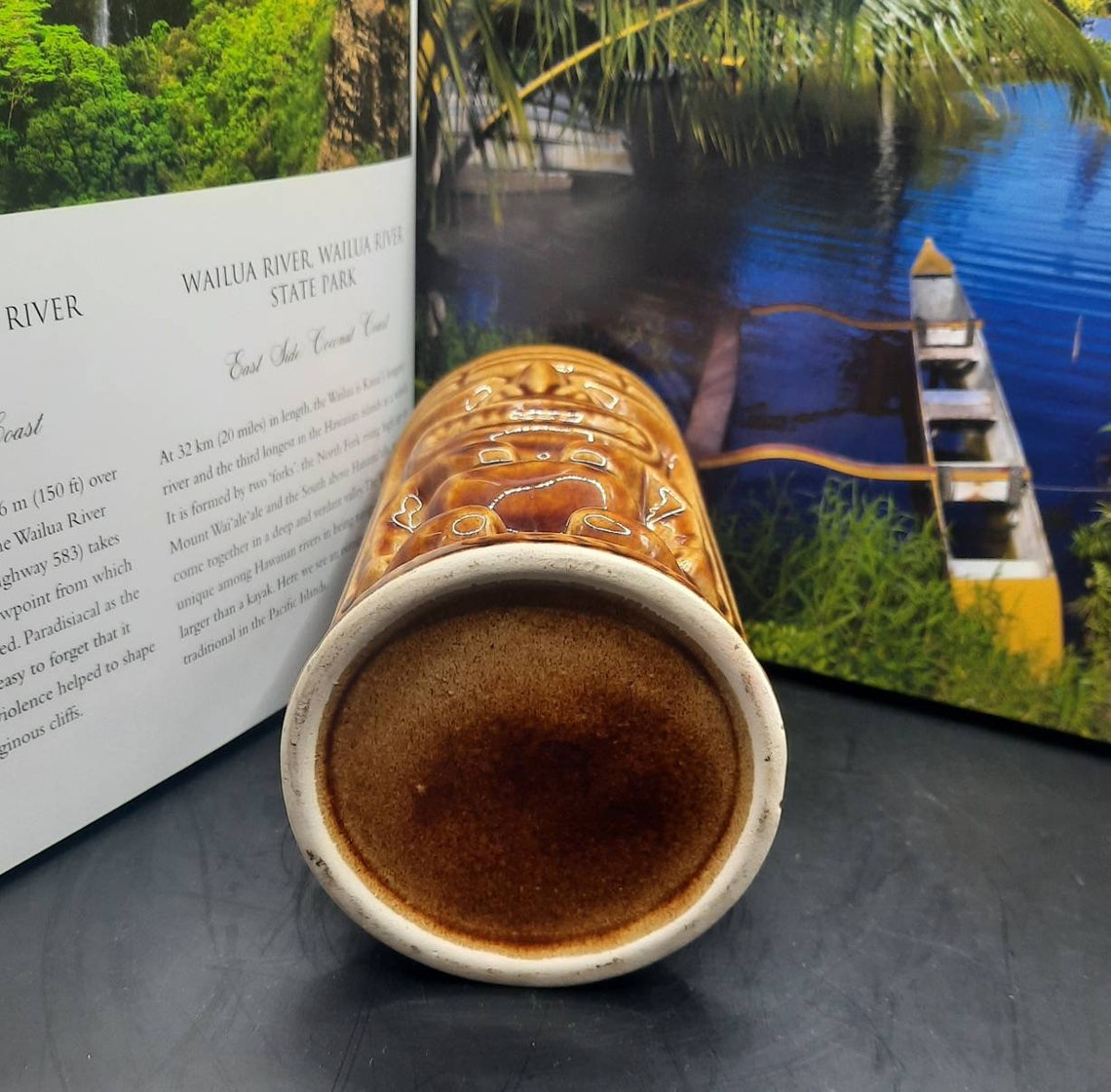 Vintage Hawaiian Tiki Leilani Brown Mug Cup - Etsy