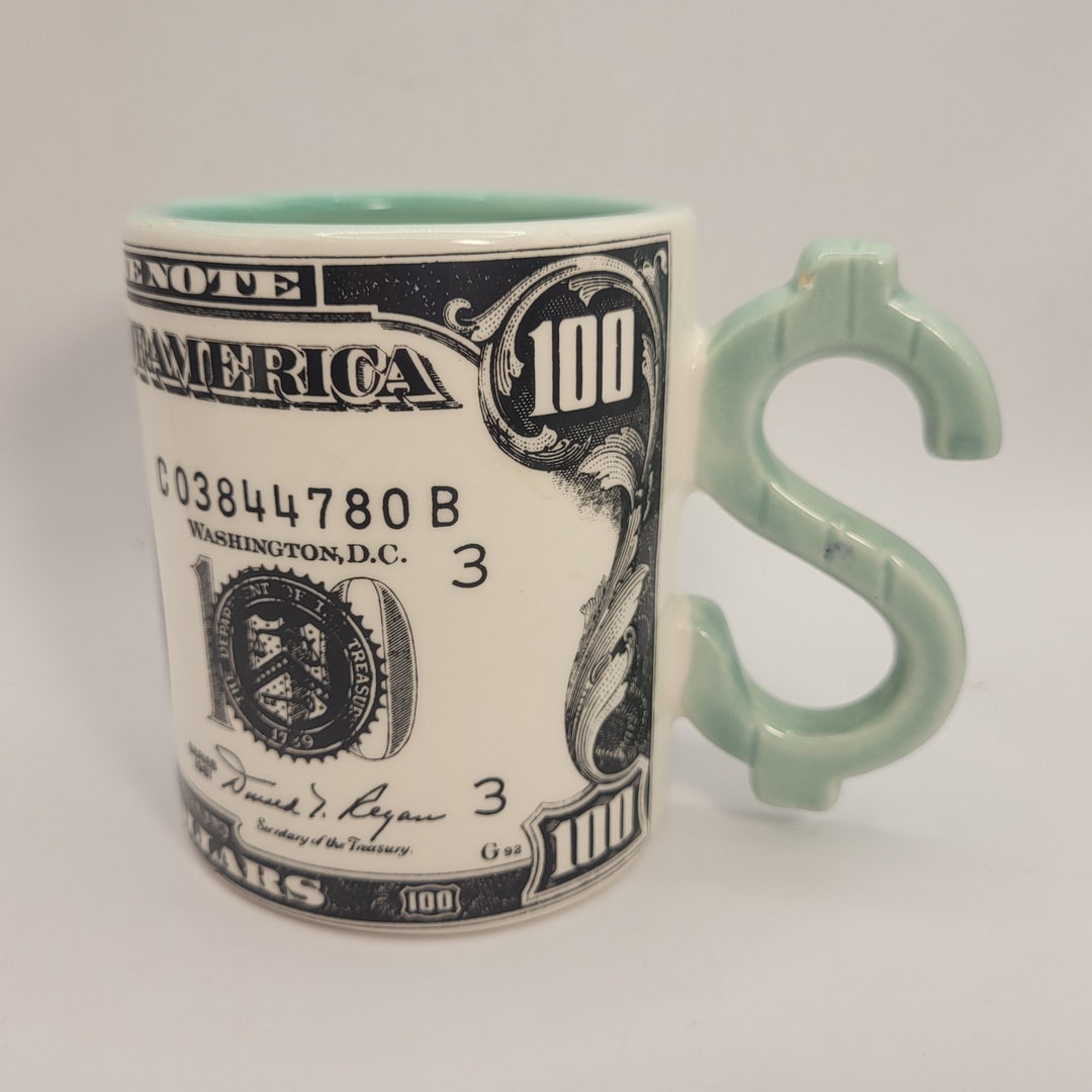 Vintage 100 Dollar Bill Coffee Mug 1990 - Etsy