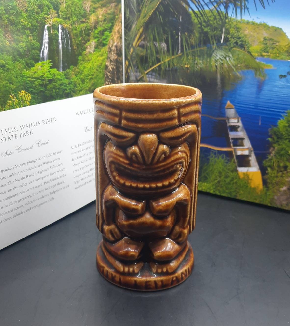 Vintage Hawaiian Tiki Leilani Brown Mug Cup - Etsy