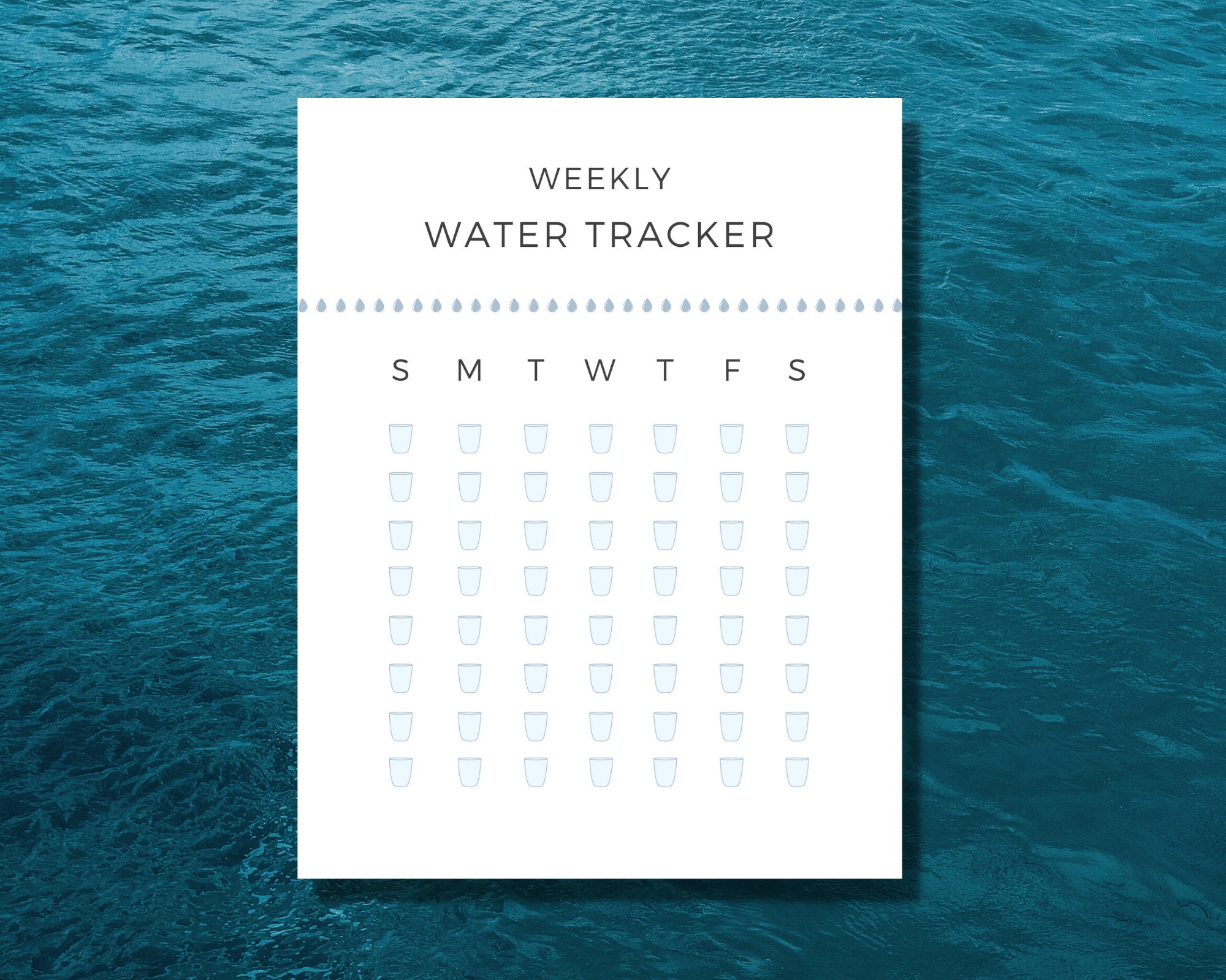 Weekly and Monthly Water Intake Tracker, Printable PDF Hydration Chart ...