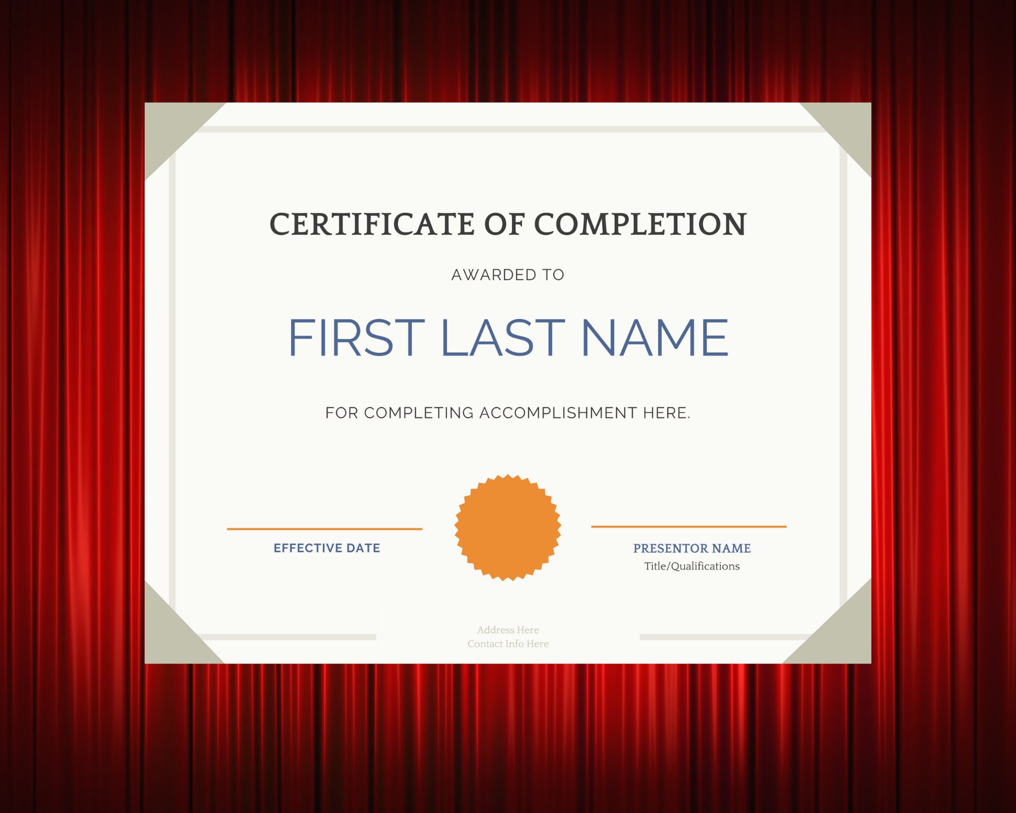 Printable, Editable, Customized Certificate Template, 8.5x11 Inch ...