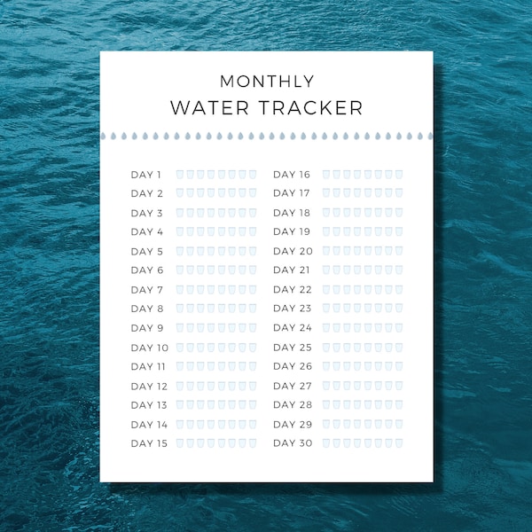 Water Intake Chart - Etsy