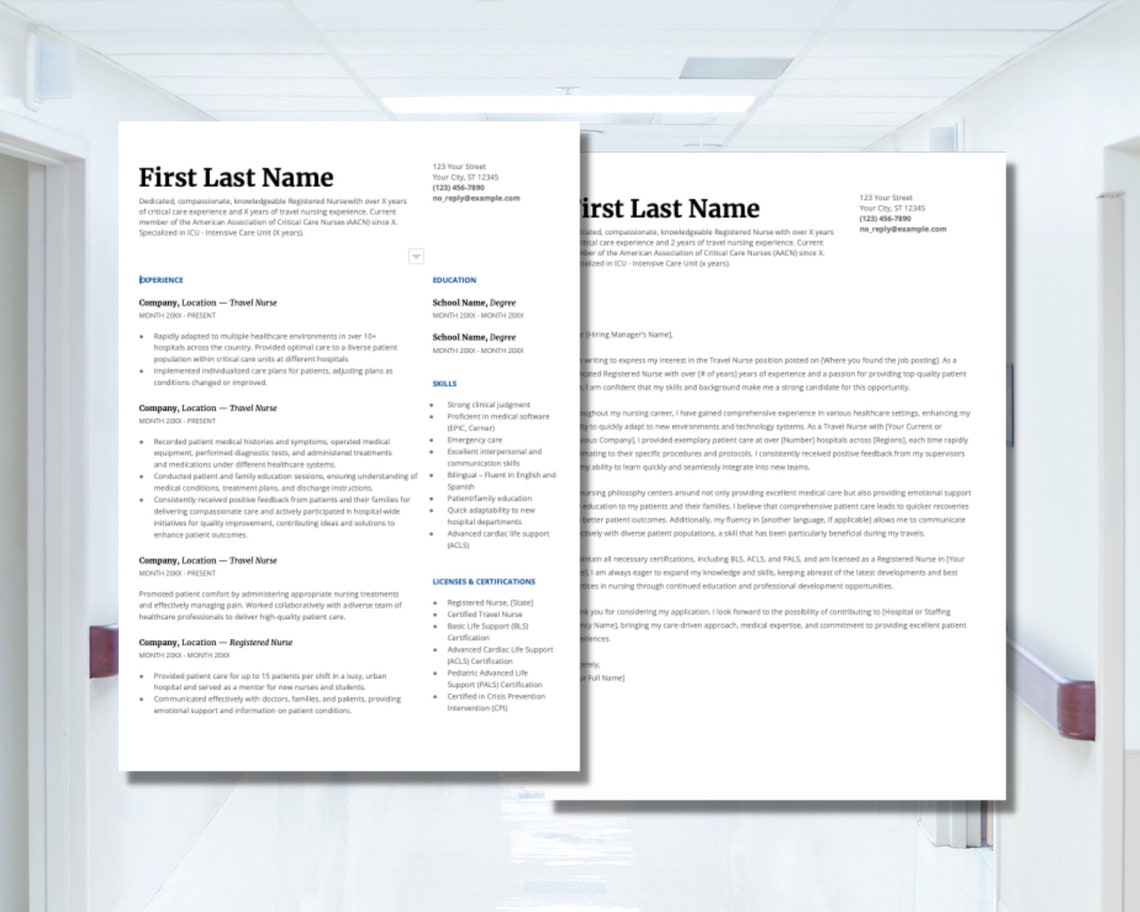 Nurse Resume and Cover Letter, Nurse Resume Template, Resume Template ...