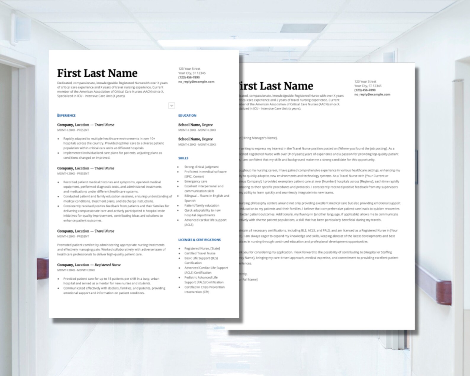 Nurse Resume and Cover Letter, Nurse Resume Template, Resume Template ...