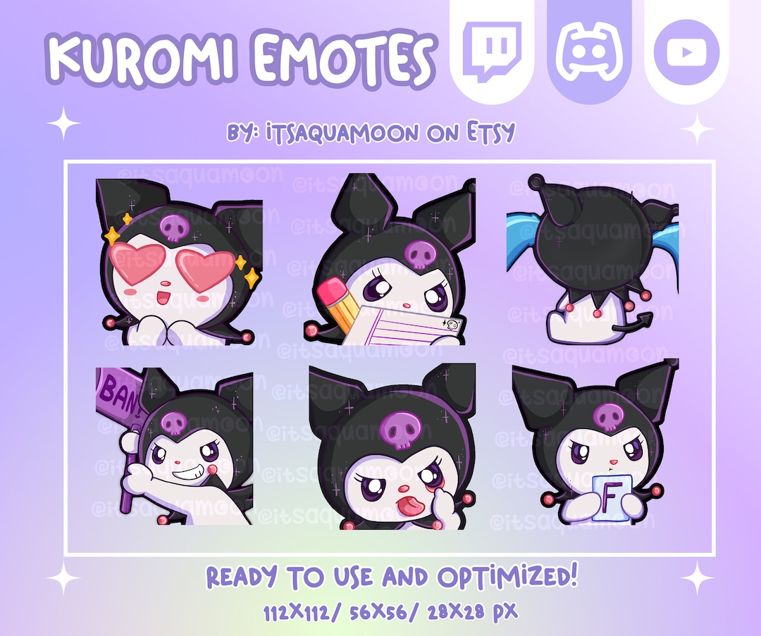KURO PLUSHIES EMOTES for Twitch/discord/youtube / Custom Twitch Emotes ...