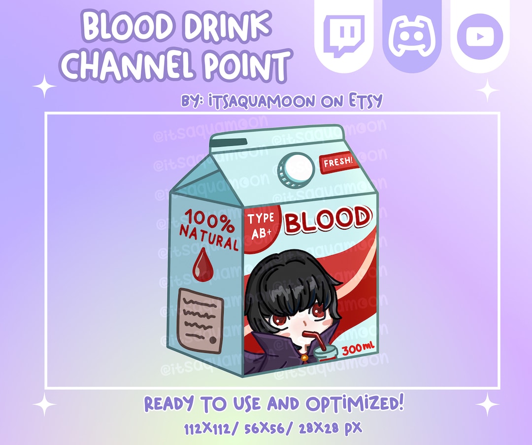 Halloween Blood Drink Channel Point for Twitch / Twitch Emotes/ Stream ...