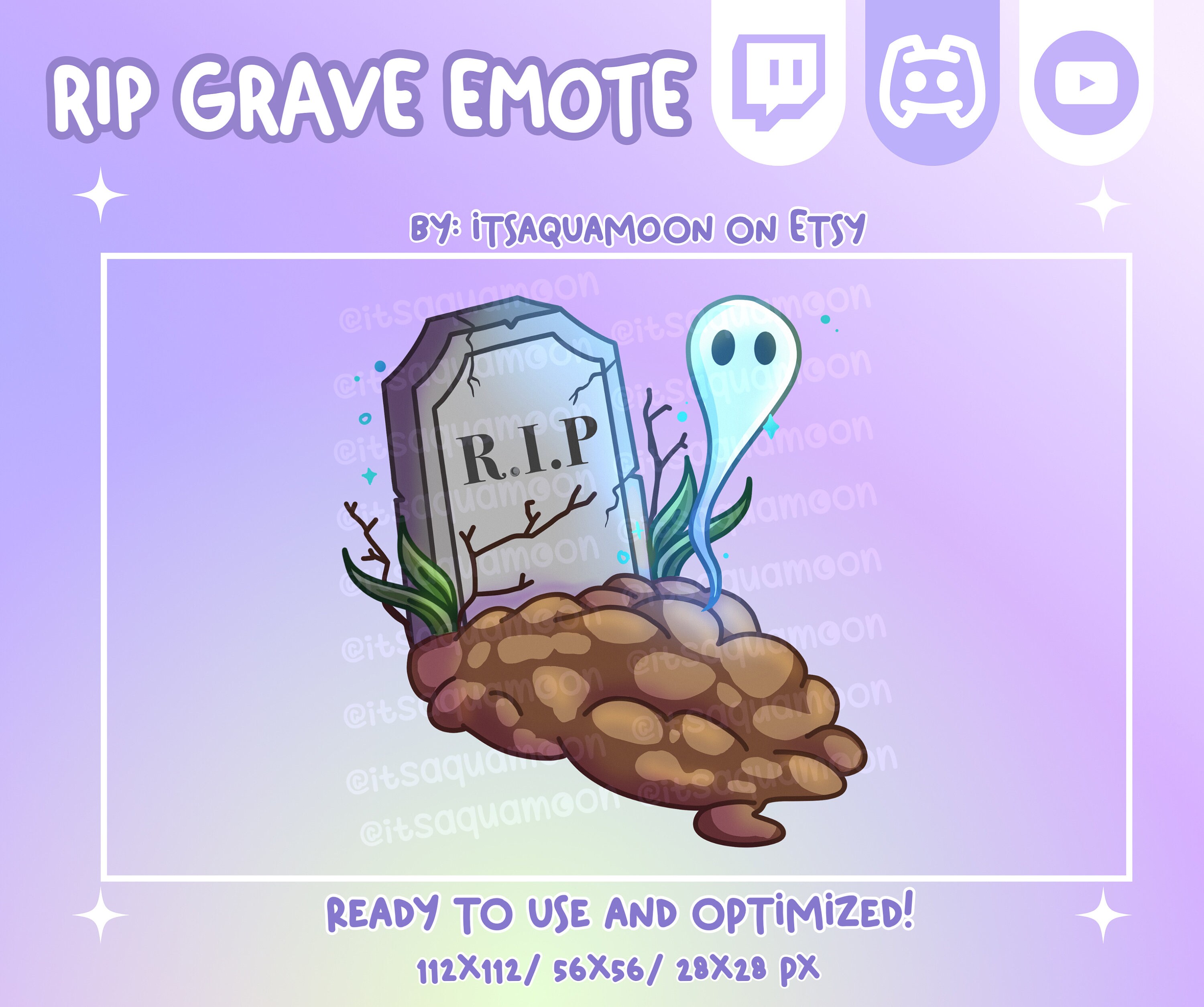 RIP Emote for Twitch Channel Point for Twitch /halloween Emotes ...