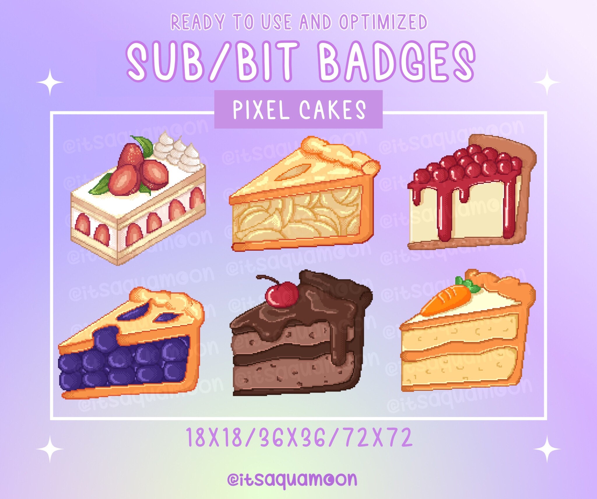 Pixel Art Cakes SUB/BIT Badges for Twitch/ Twitch Sub Badges/ - Etsy Canada