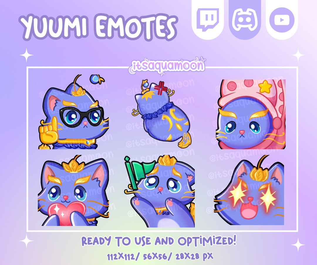 YUUMI EMOTE PACK for Twitch/discord/youtube / Custom Twitch Emotes ...