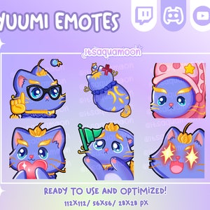 YUUMI EMOTE PACK for Twitch/discord/youtube / Custom Twitch Emotes ...