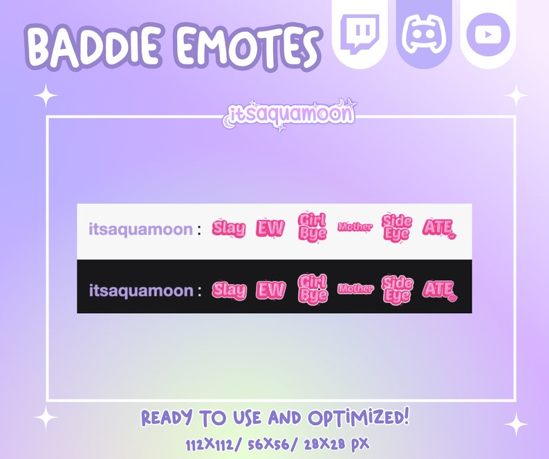 Baddie Emotes for Twitch/discord/youtube / Custom Twitch Emotes / Emote ...