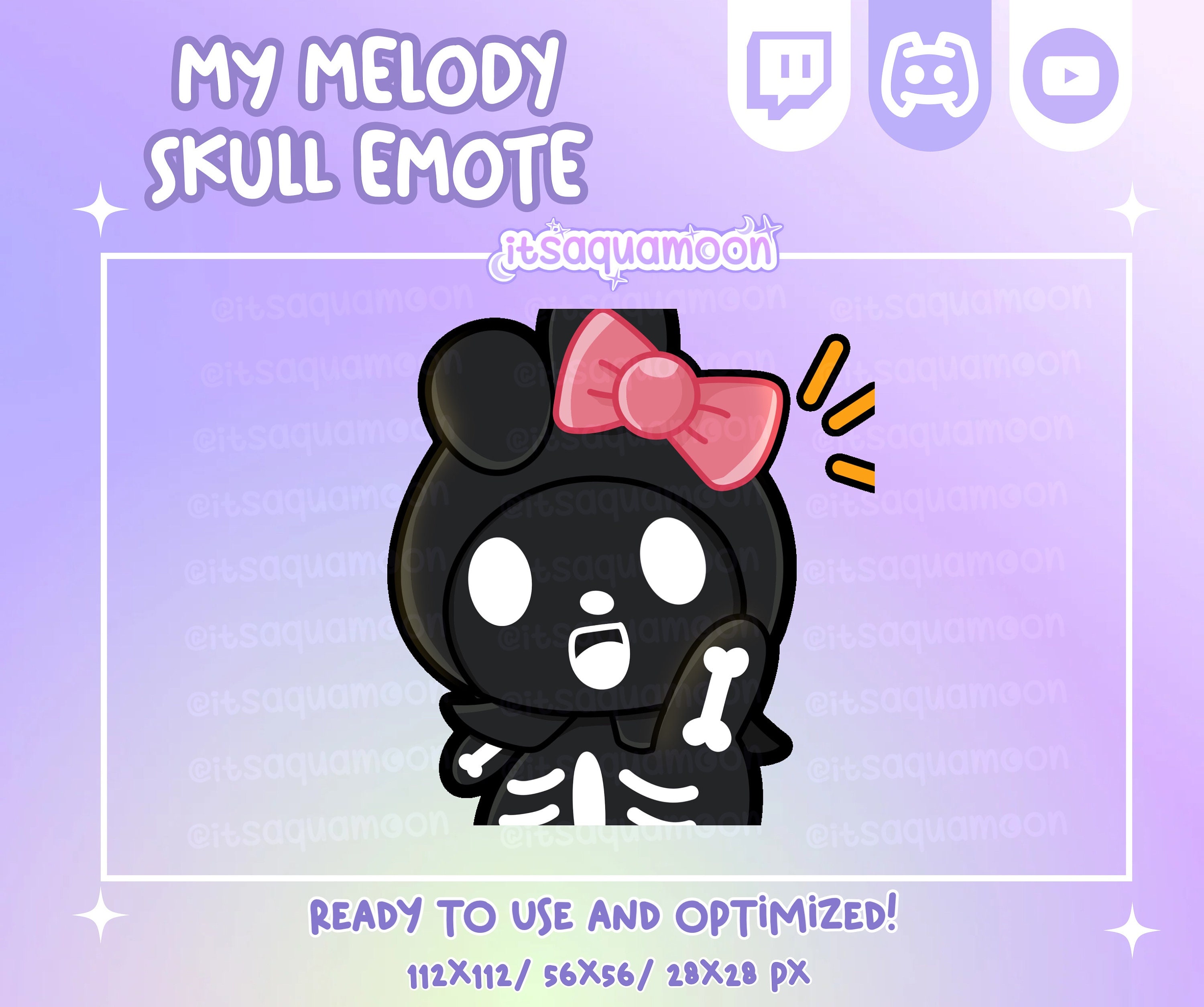 Melody Skull Halloween Emote for Twitch / Twitch Emote/Stream emotes ...