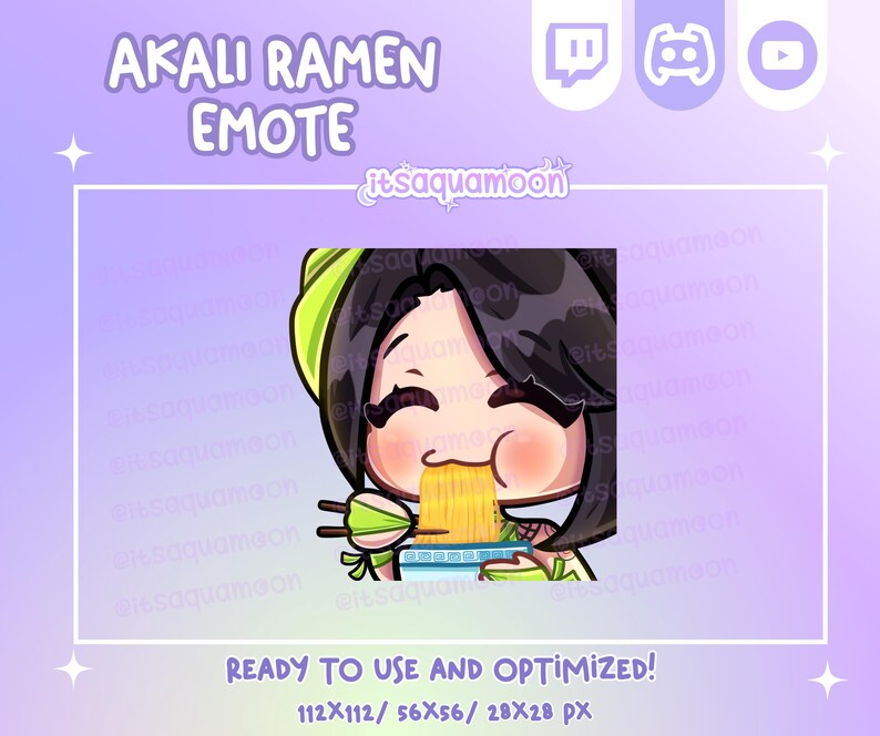AKALI RAMEN Emote for Twitch/youtube / League of Legends / Twitch ...
