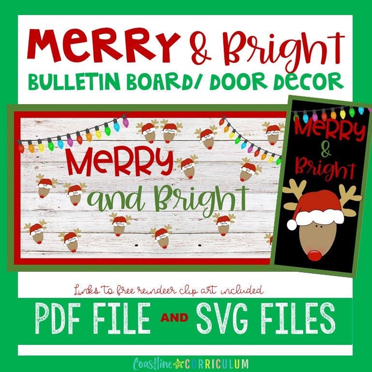 DIGITAL Merry and Bright Letters AND SVG File - Etsy