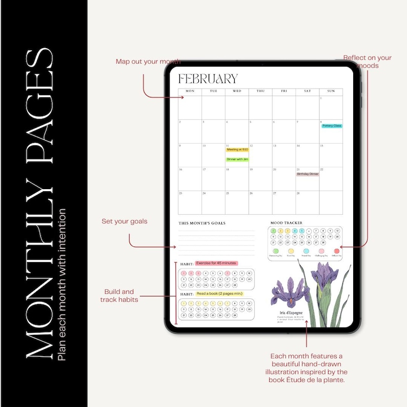 2026 Monthly Planner| Digital | Printable | Handmade Illustrations - Etsy