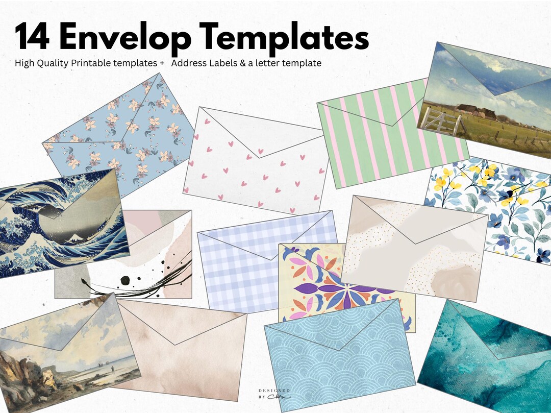Pintable Illustrated Envelope Templates | Easy Assembly, Pretty Results ...