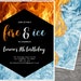 Fire and Ice Theme Birthday Party Invitation Template, Hot Cold Flame ...