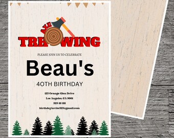 Axe Throwing Birthday Invitation - Etsy UK