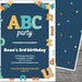 Alphabet Dress up Letter Theme Birthday Party Invitation, Costume ...