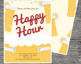 Happy Hour Invitation Printable - Etsy