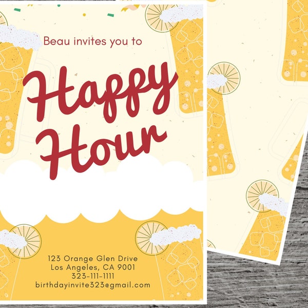 Tequila Drink Birthday Party Invitation, Bar Night Cocktail Margarita ...