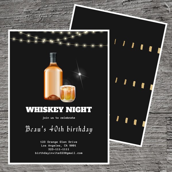 Whiskey and Cigar Party Invitation - Etsy