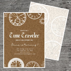 Time Travelers Theme Birthday Party Invitation, Wormhole Paradox Time ...