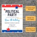 Political Theme Birthday Party Invitation Template, Government Republic ...