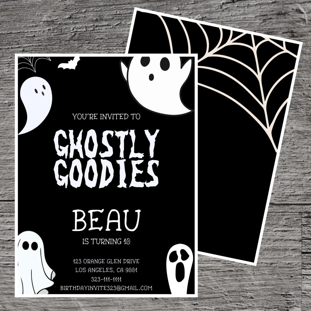 Ghost Theme Birthday Party Invitation Template, Horror Scary Soul Dark ...
