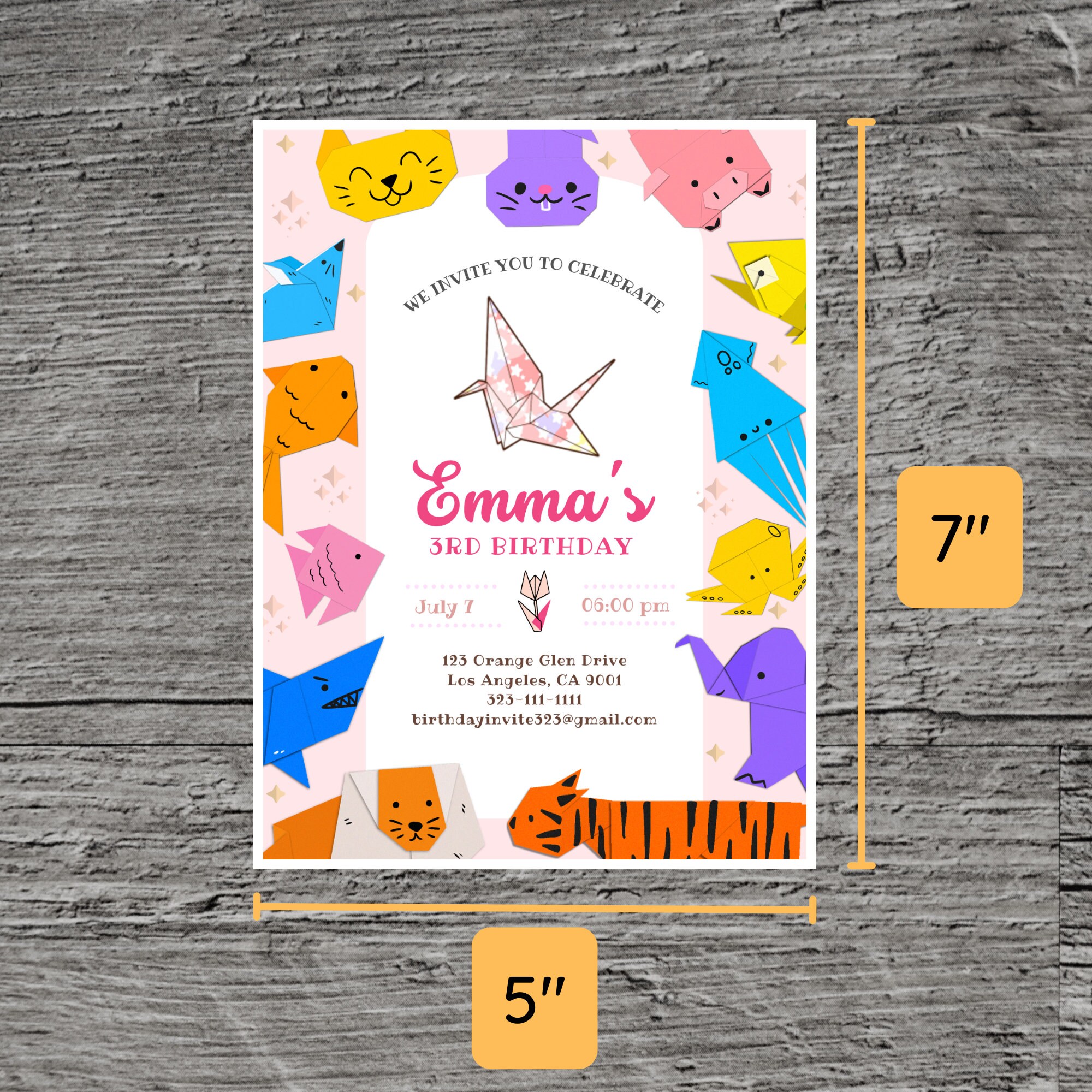 Origami Birthday Party Invitation, Art Paper Crane Folding Paper ...