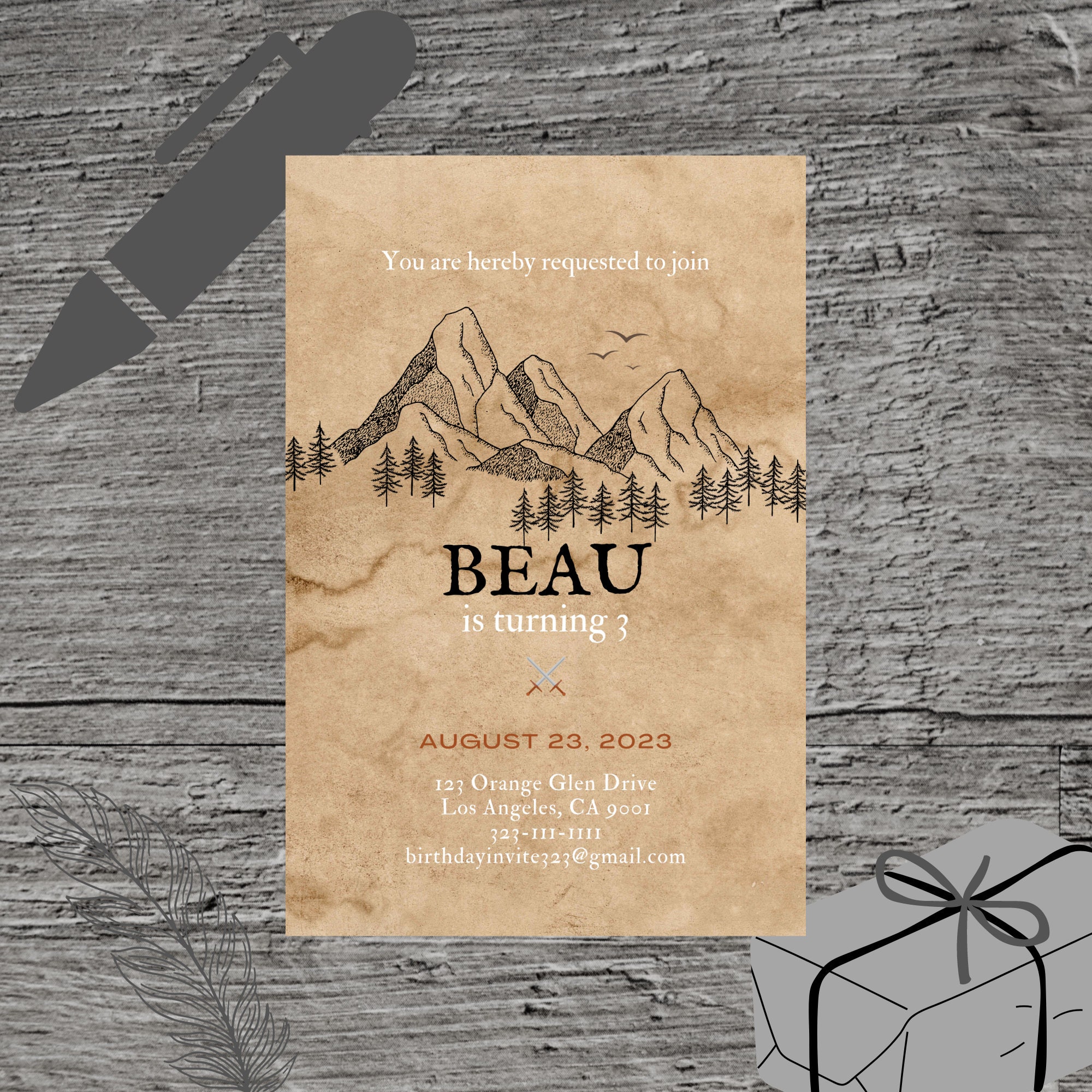 Hobbit Party for Beau Theme Birthday Party Invitation Template, Gnome ...
