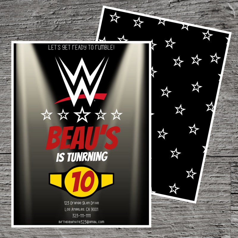 Wwe Birthday Invitations - Etsy