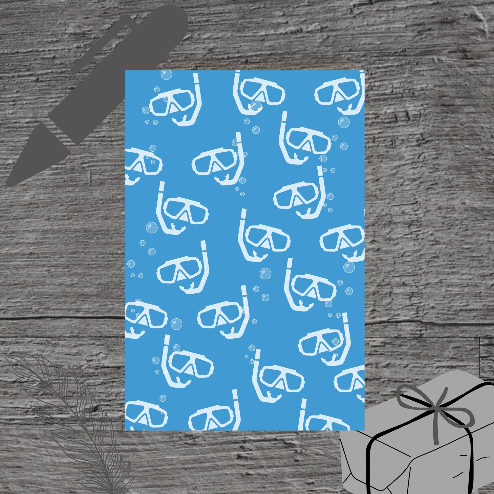 Snorkeling for Beau Theme Birthday Party Invitation Template, Diving ...