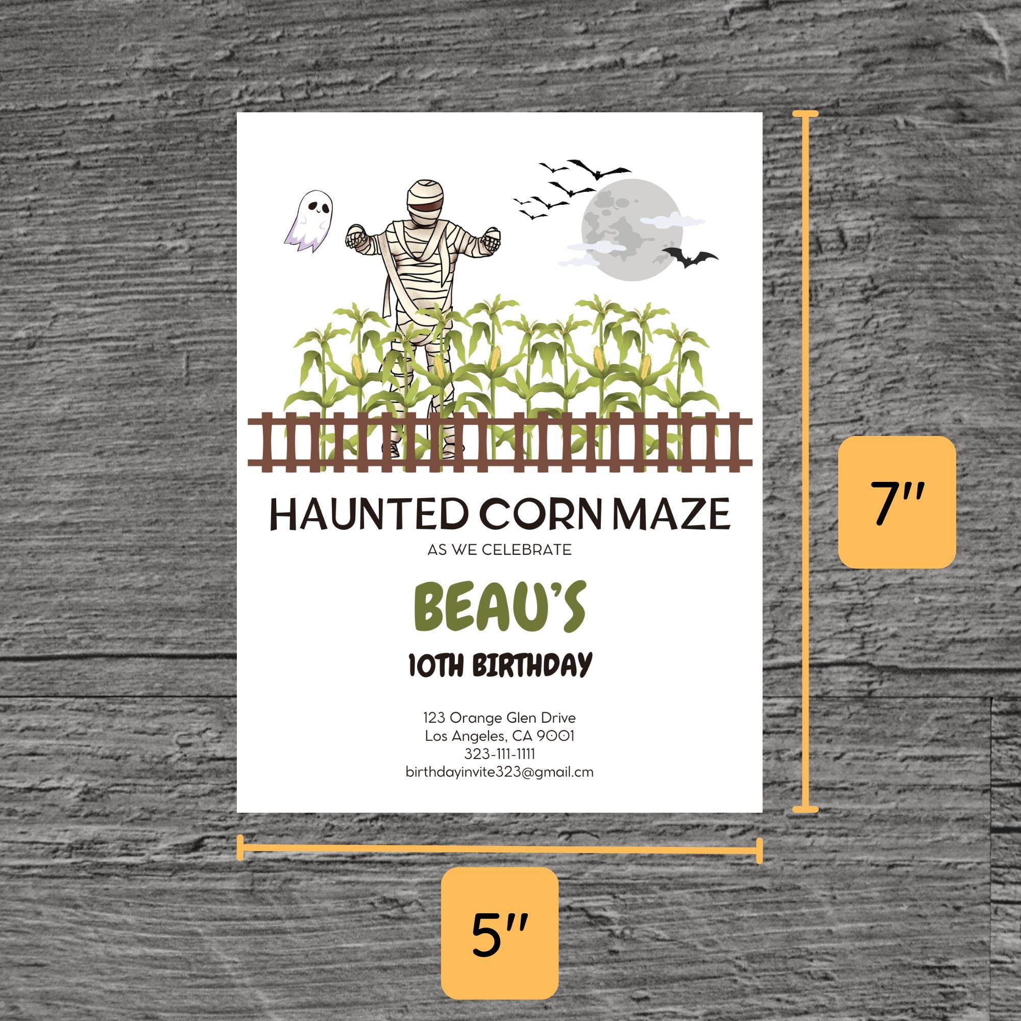 Corn Maze for Beau Theme Birthday Party Invitation Template, Confusion ...