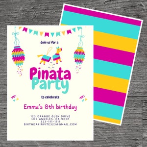 Pinata for Emma Theme Birthday Party Invitation Template, Hit and ...
