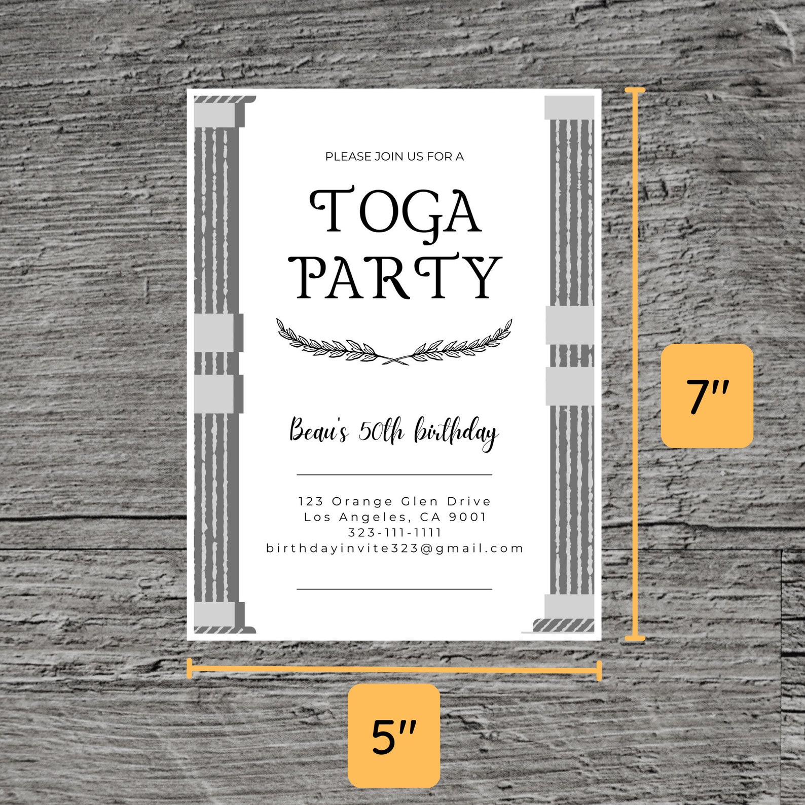 Toga Theme Birthday Party Invitation, Attire Roman Classic Tradition ...