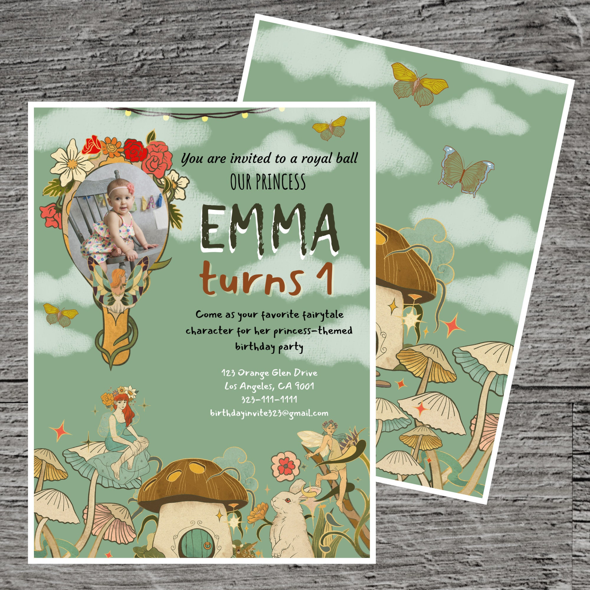 Fairy Tale Birthday Party Invitation, Princess Story Fantasy Character ...