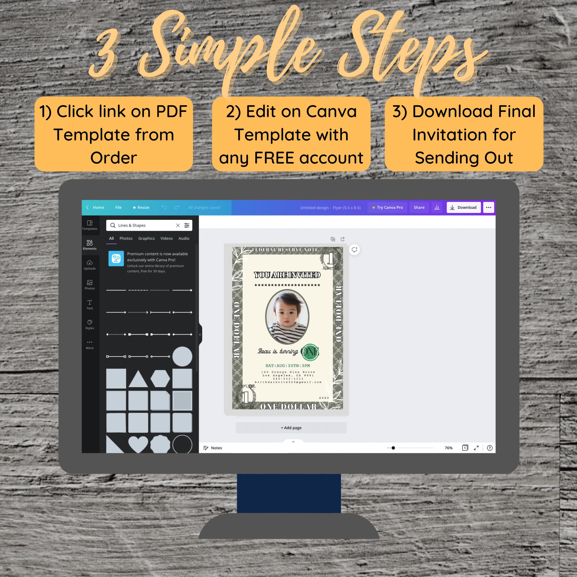 Money Theme Birthday Party Invitation Template, Cash Currency Coin Fund ...