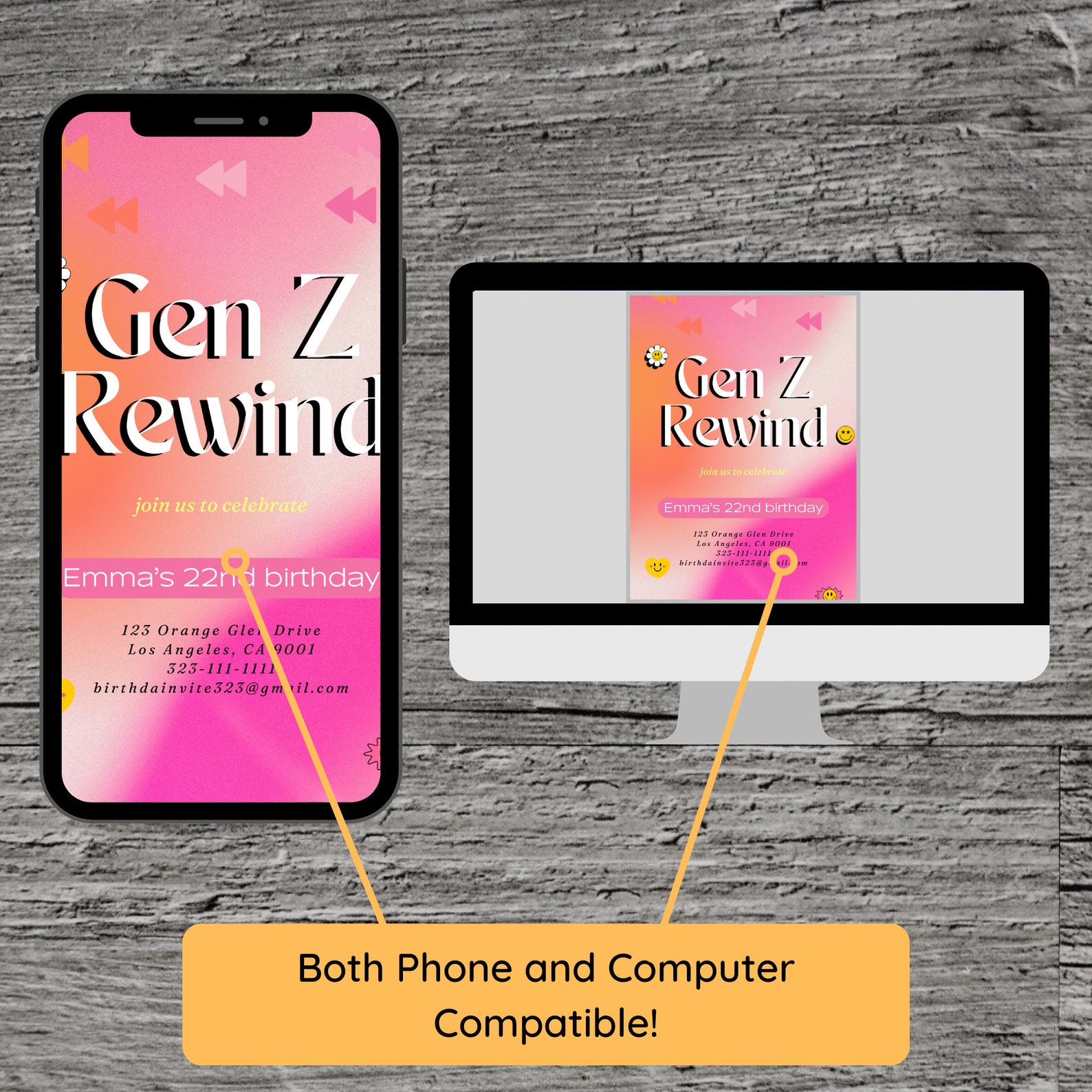 Gen Z Rewind Theme Birthday Party Invitation Template, Flashback ...