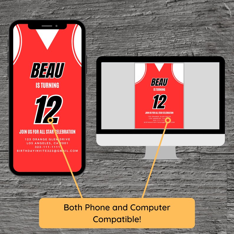 Sports Jersey for Beau Theme Birthday Party Invitation Template, All ...