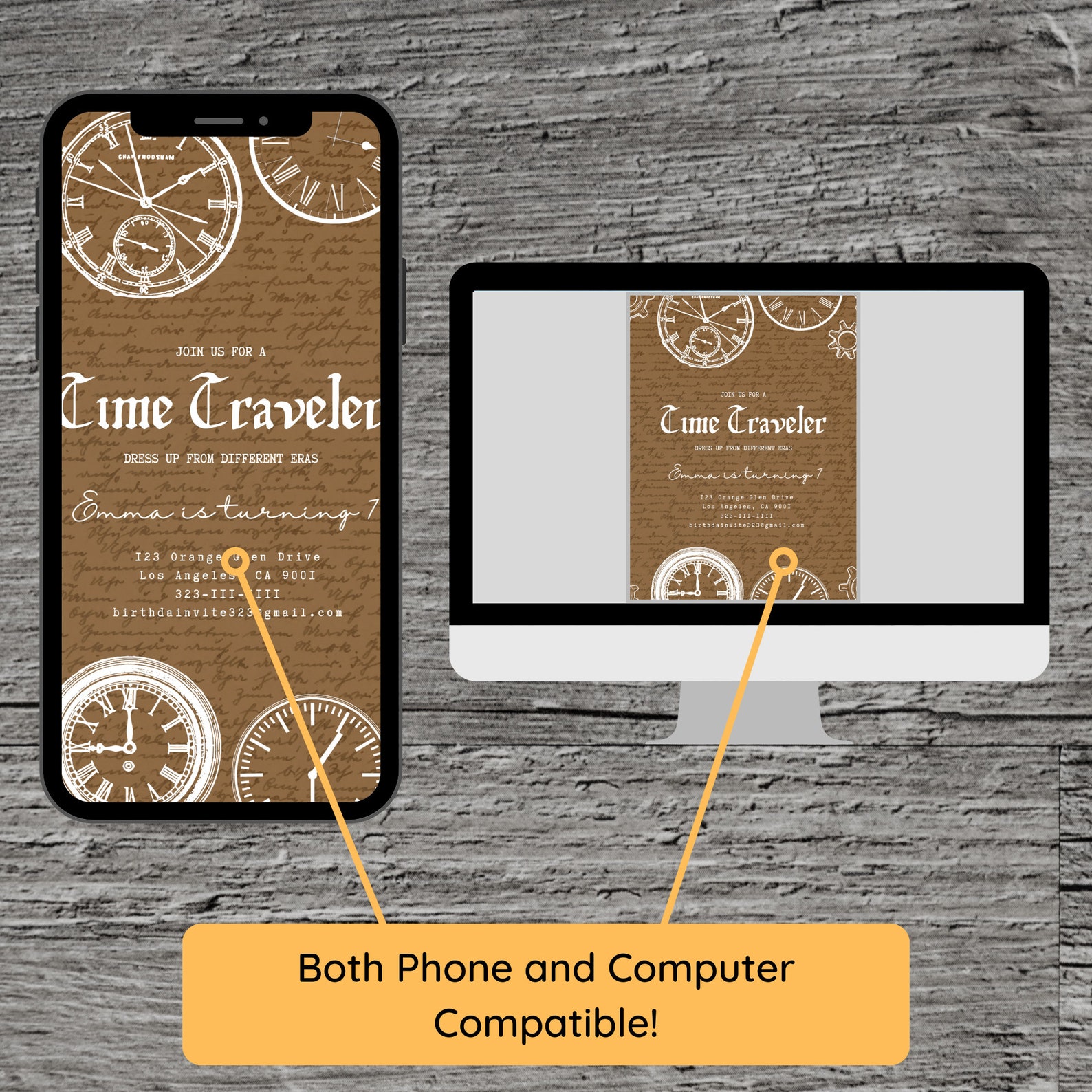 Time Travelers Theme Birthday Party Invitation, Wormhole Paradox Time ...