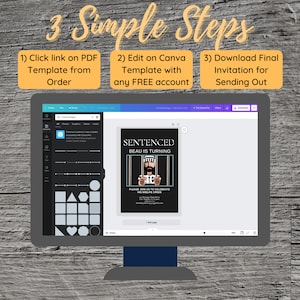 Jail Prison Theme Birthday Party Invitation, Sentenced Trial Inmate ...