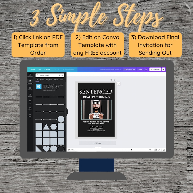 Jail Prison Theme Birthday Party Invitation, Sentenced Trial Inmate ...