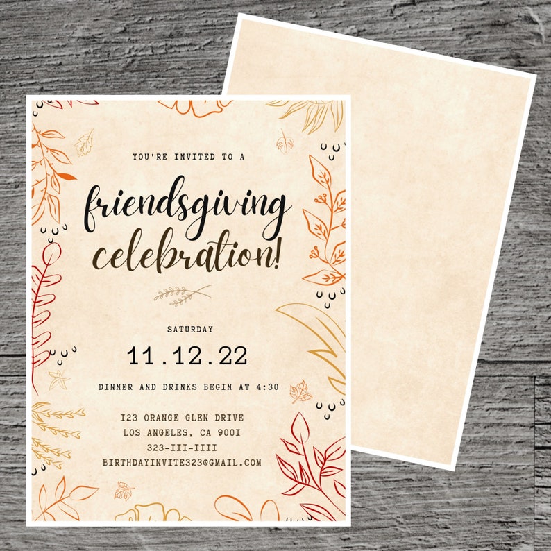 Friendsgiving Party Invitation, Thanksgiving Christmas Friend Get ...