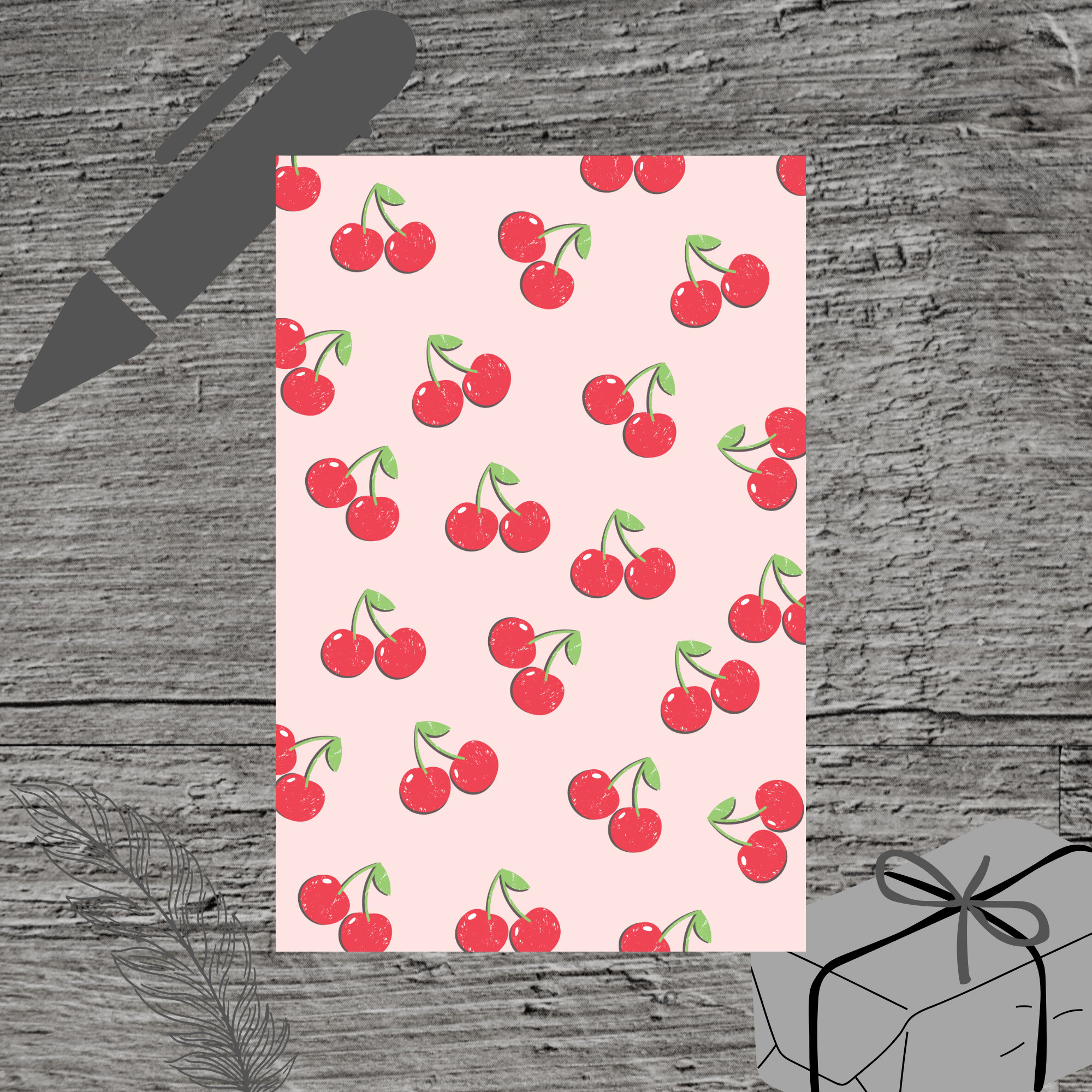 Cherry Theme Birthday Party Invitation Template, Fruit Berry Blushing ...