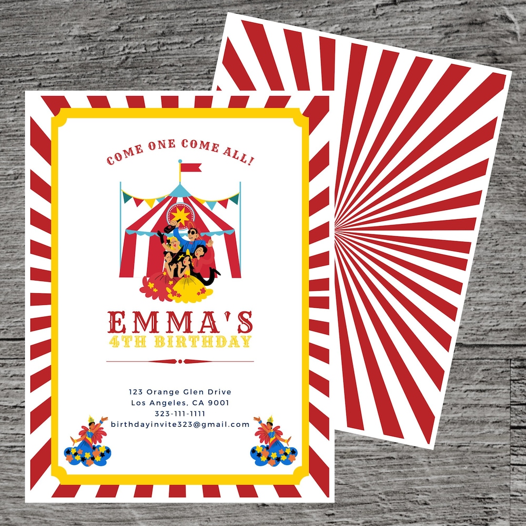 Carnival Theme Birthday Party Invitation, Fiesta Festival Celebration ...