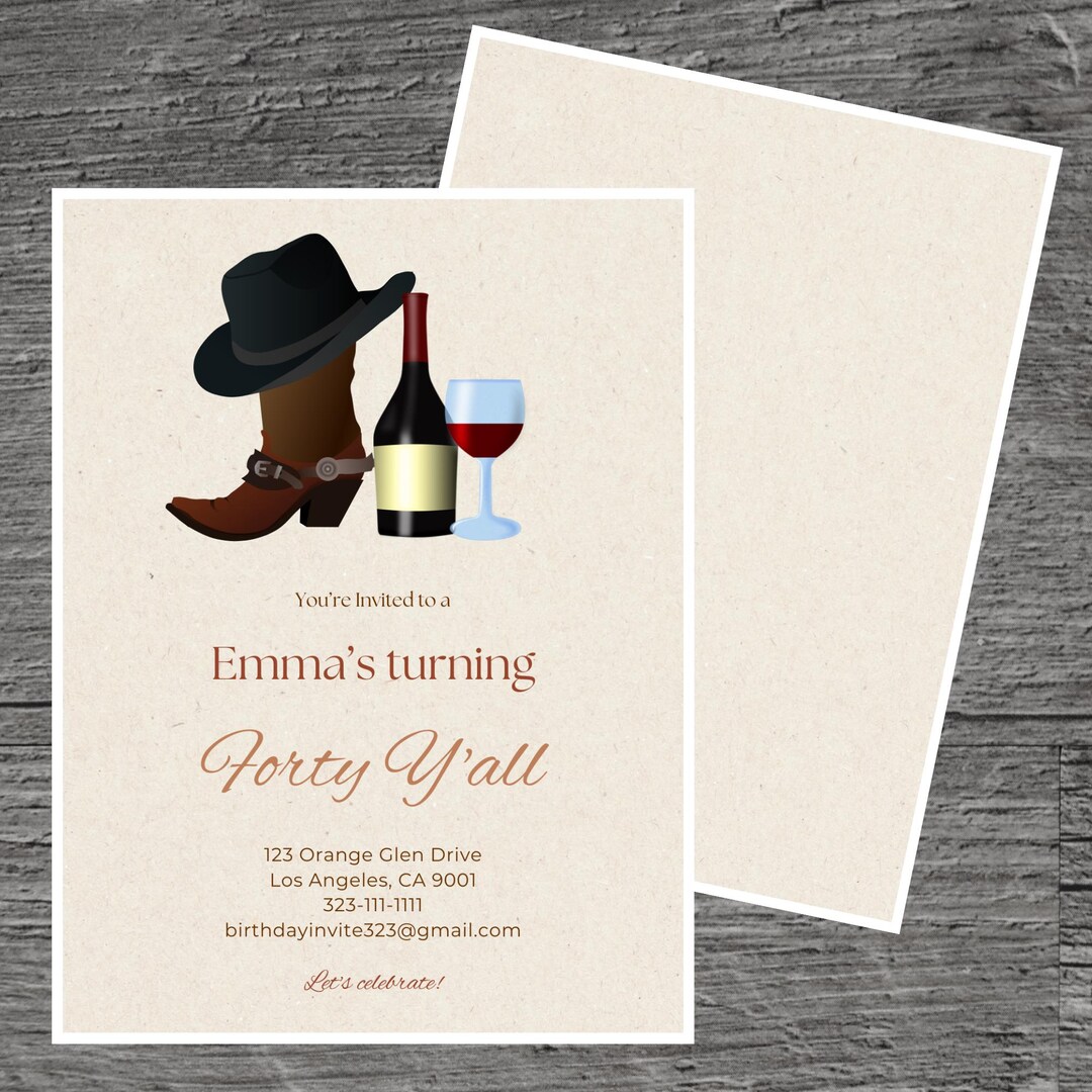 Line Dance for Emma Theme Birthday Party Invitation Template ...