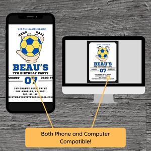 Handball for Beau Theme Birthday Party Invitation Template, Goal Throw ...