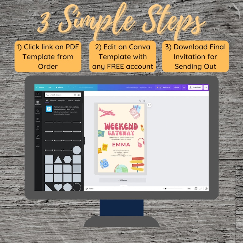 Weekend Getaway Theme Party Invitation, Escape Vacation Adventure Break ...